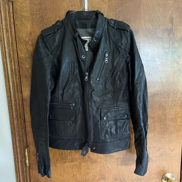 SAM. | Jackets & Coats | Sam Black 0 Genuine Leather Jacket Moto Style ...